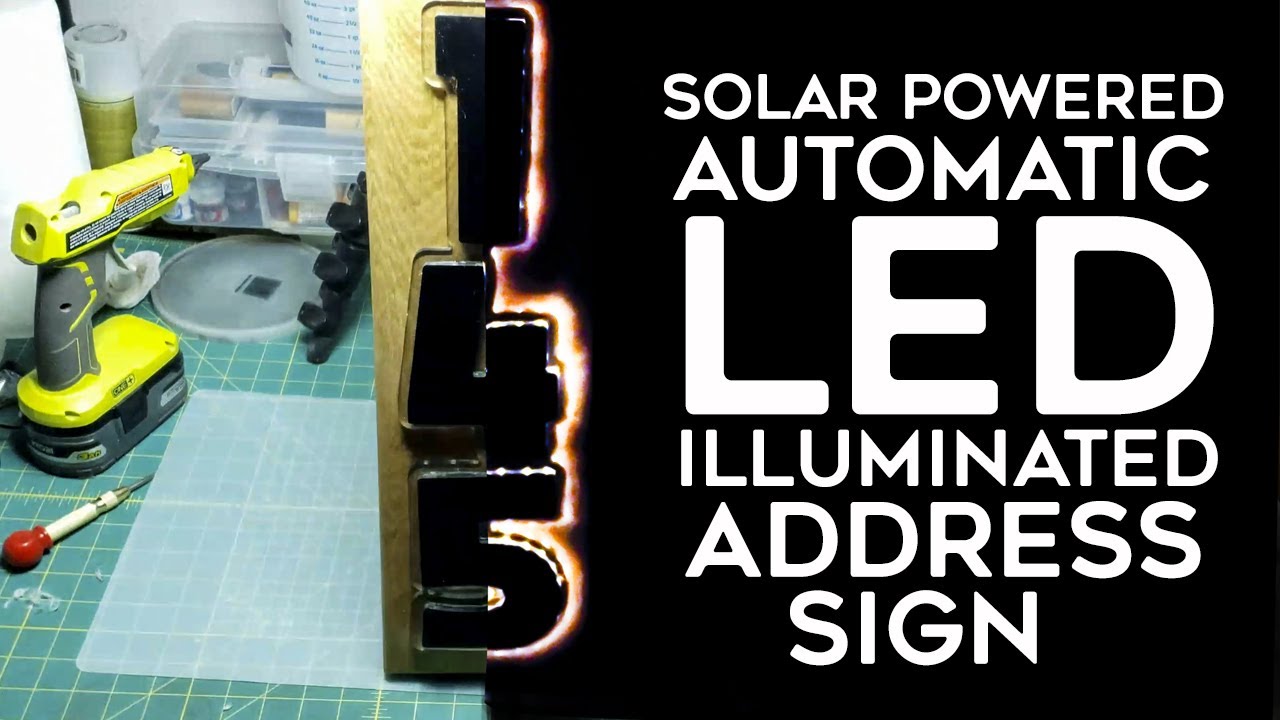 Solar Powered LED Automatic Illuminated Address Sign - YouTube