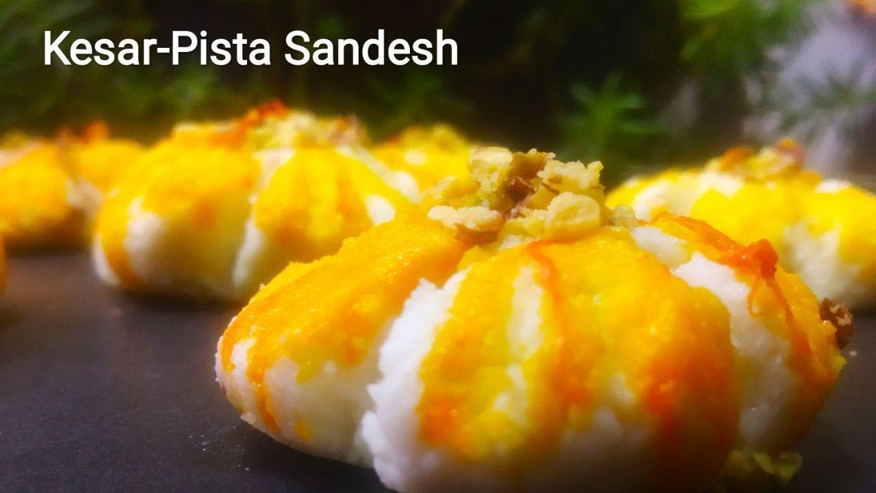 Kesar-Pista Sandesh || Durga Puja Special || Authentic Bengali Sweet ...