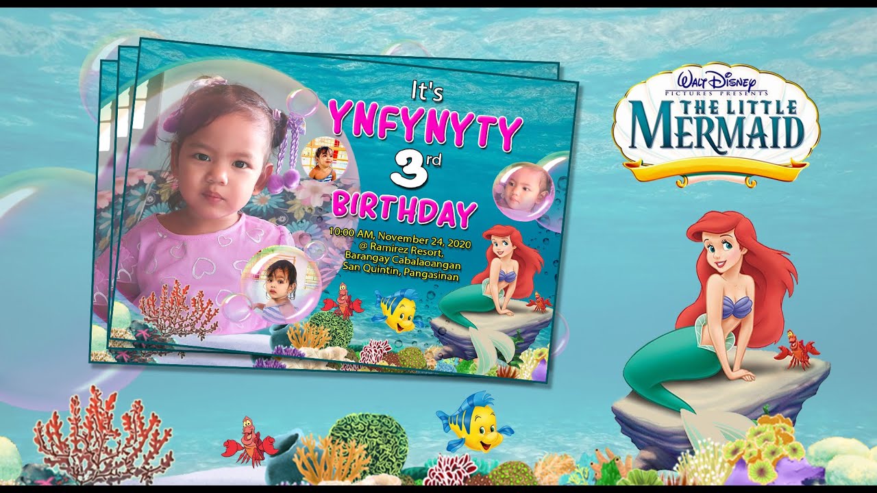 LITTLE MERMAID Invitation Template Free PSD File Download YouTube LITTLE MERMAID Invitation Template Free PSD File Download YouTube