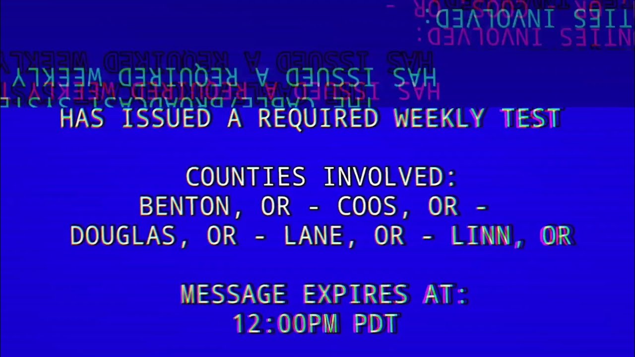 EAS Simulation; Required Weekly Test for Eugene, OR, KVAL TV, 13 - 05 ...