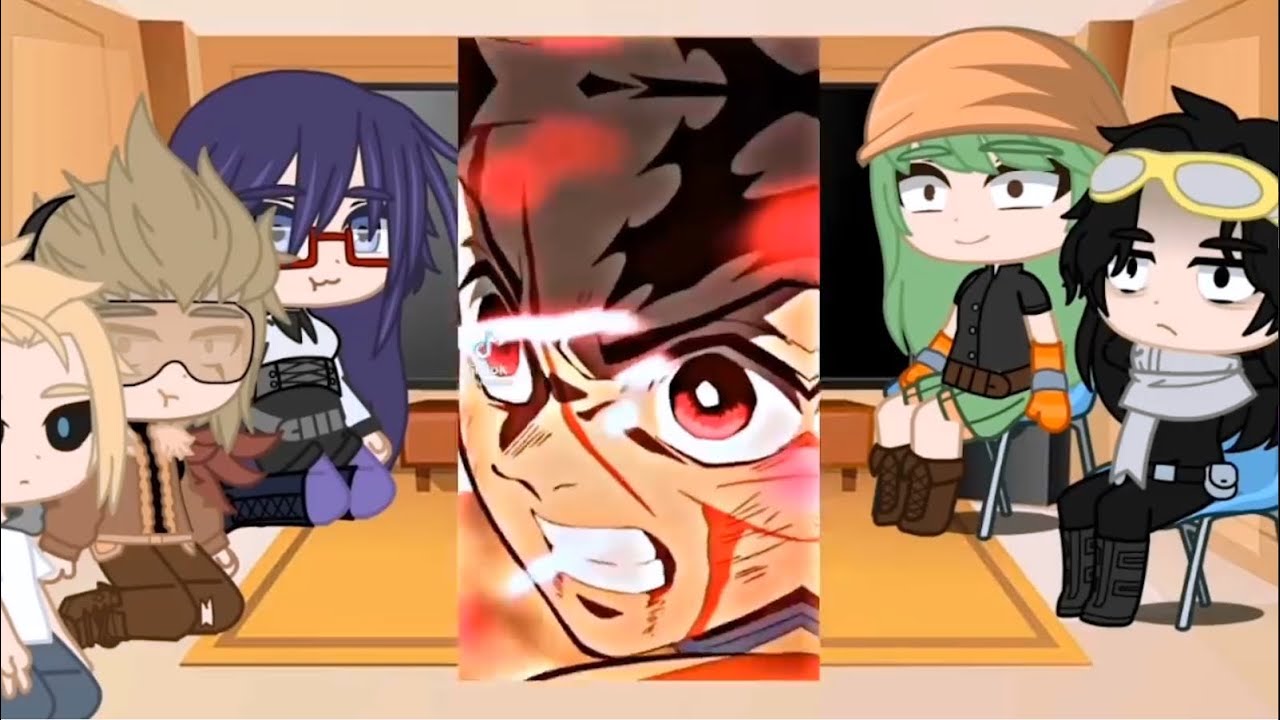 😈 TOP 3 Mha pro heroes + Past Deku's classmates react to anime Demon ...