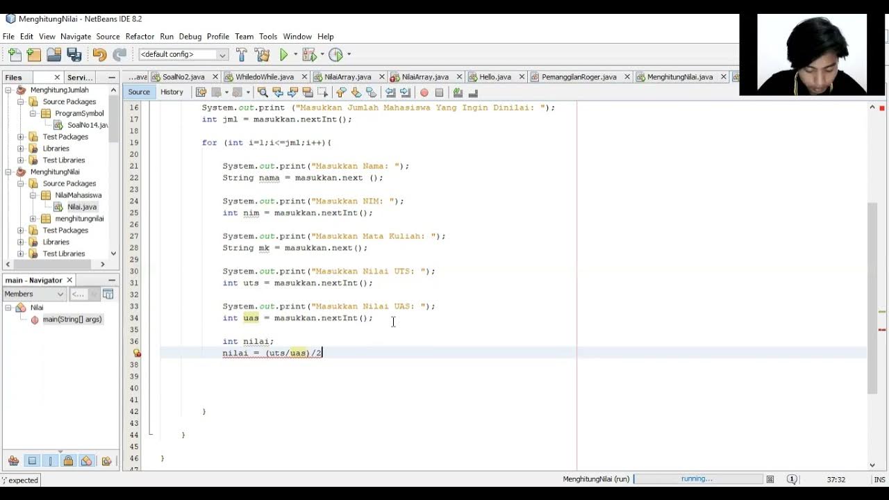 TUGAS AKHIR, PROGRAM MENGHITUNG NILAI MAHASISWA JAVA PBO - YouTube
