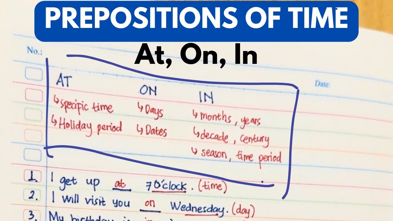 English Grammar Exercise | Prepositions of Time | At, On, In | Grammar ...