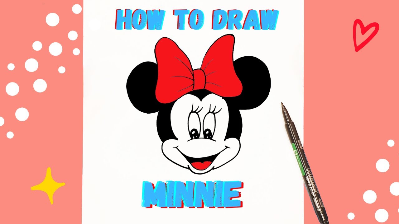 How to Draw MINNIE MOUSE Head Step by Step | Vẽ Mặt Minnie | Hướng dẫn ...