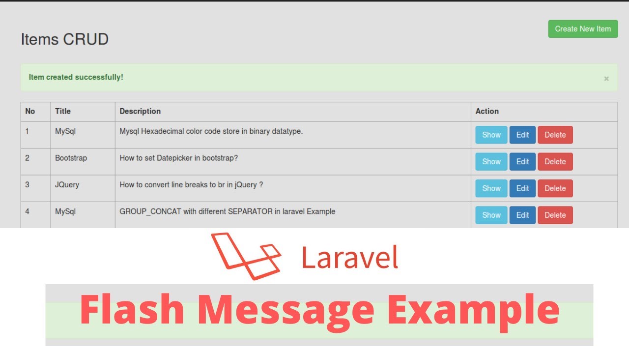 How To Show Flash Message In Laravel Tutorial Youtube