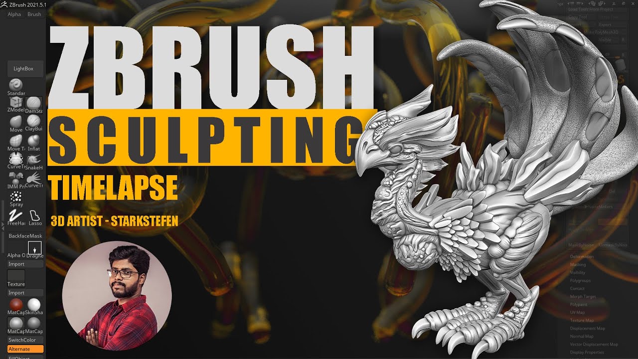 ZBRUSH SCULPTING Timelapse Creature Bird by starkstefen - YouTube
