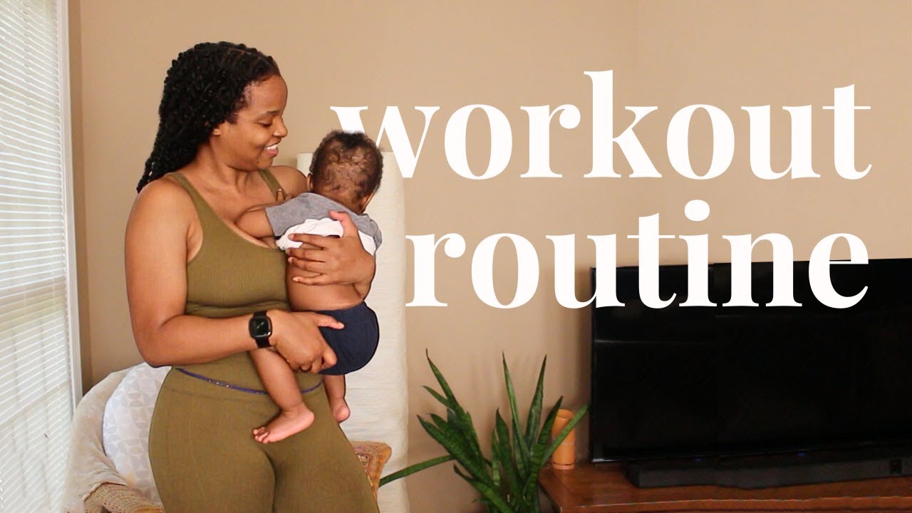 getting back in shape after a baby (a realistic workout routine) - YouTube