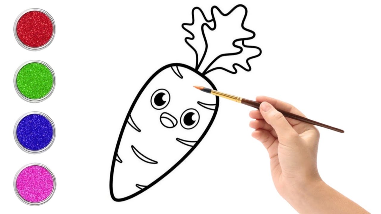 How to draw a Carrot Form V | simple and easy carrot drawing and ...