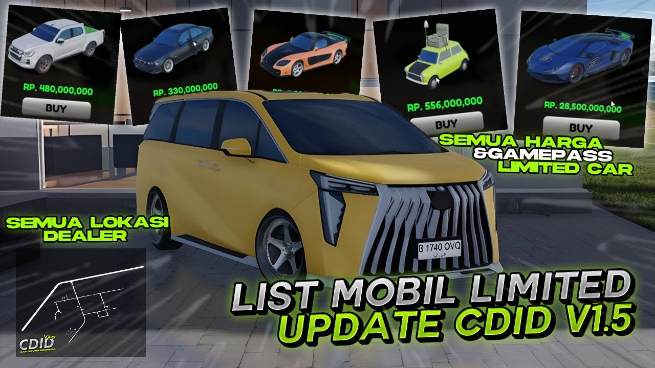 Ini dia List Mobil Limited yang keluar di update CDID V1.5. Tempatnya ...