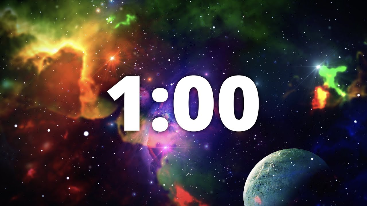 1 Minute Countdown Timer with Alarm and Deep Space Ambient Music | 🌠 ...