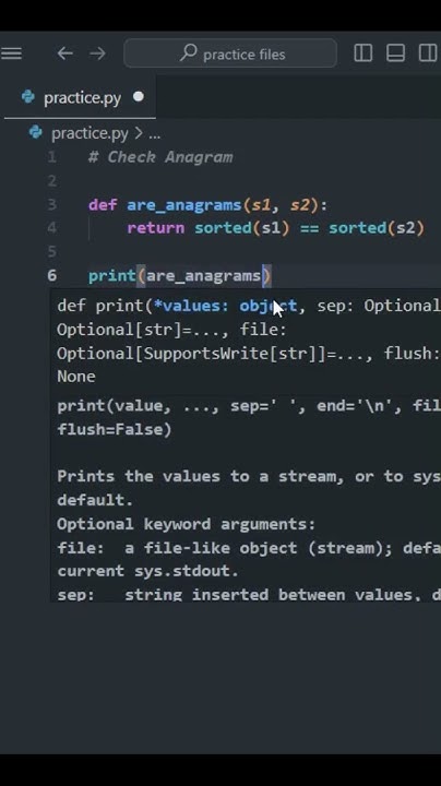 Check Anagrams Python Pythonprogrammingcodinglearnpython Pythonforbeginners Youtube
