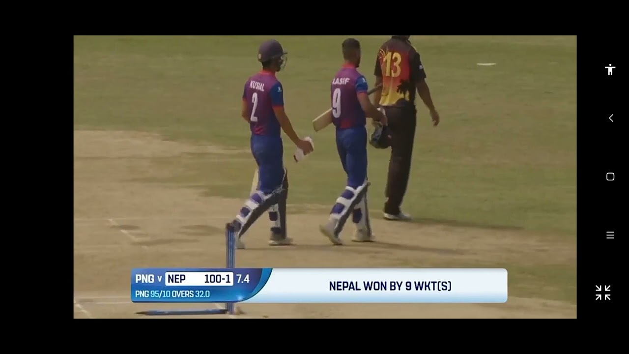 nep v png highlight nepal won the game by 9 wicket icc wcl2 🇳🇵 - YouTube