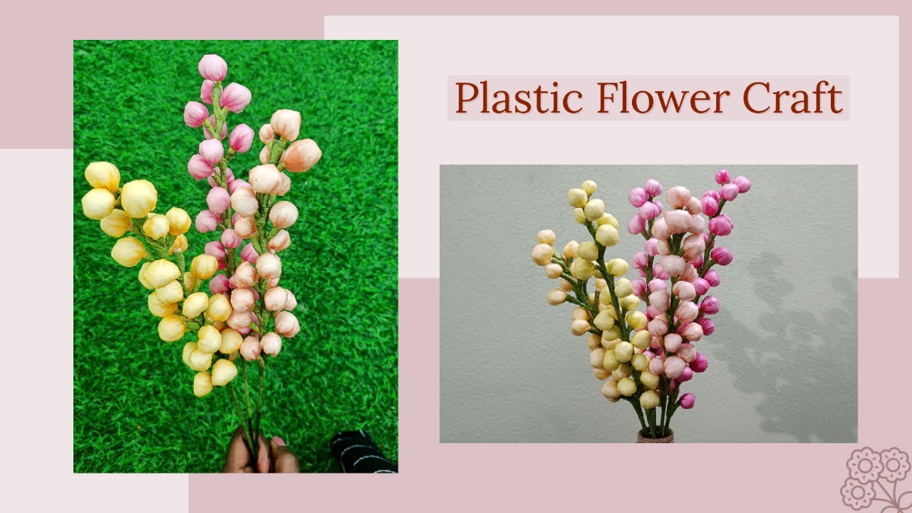 Plastic Cover Flower Making| DIY plastic cover flower| home decor - YouTube