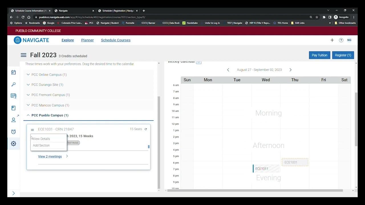Registering in Navigate - YouTube