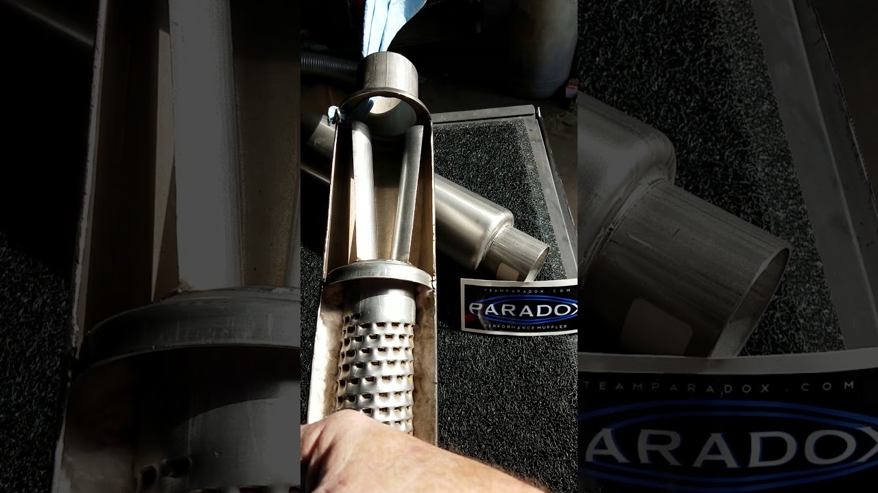 Flow path illustrations and internal view of muffler - YouTube