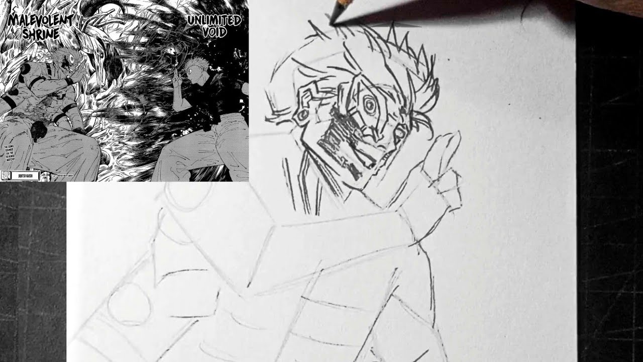 Full Body || How to Draw Sukuna Using Domain Step by step - Jujutsu ...
