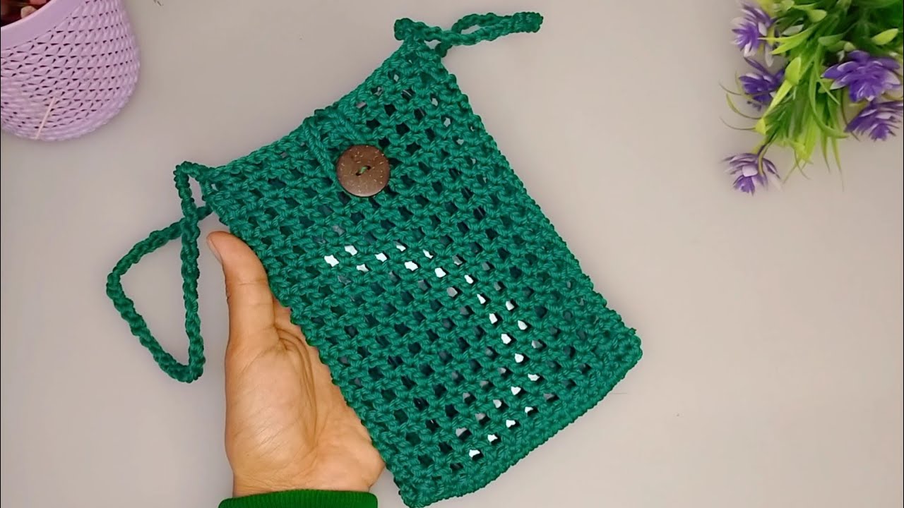 Tas Rajut Hp Mudah Untuk Pemula|| Tutorial phone Bag - YouTube