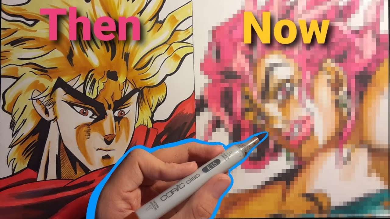 Drawing DIO Then and Now (JoJo's Bizarre Adventure) - YouTube