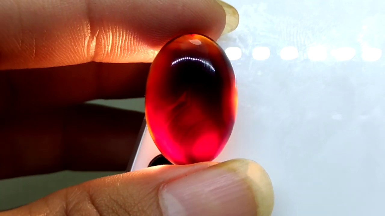 Batu Akik Yaman Wulung Condromowo Tembus Merah asli (Kode 1594) - YouTube