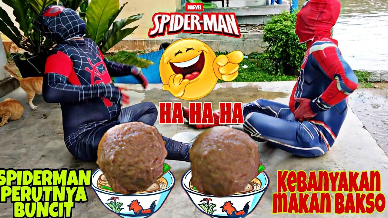 SPIDERMAN Perutnya Buncit Habis Makan Bakso, Ultraman, Kamen Rider ...