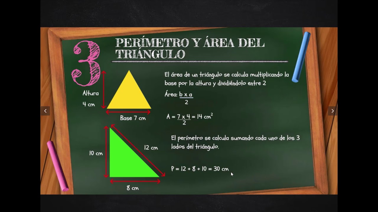 Área y perímetro triángulo - YouTube
