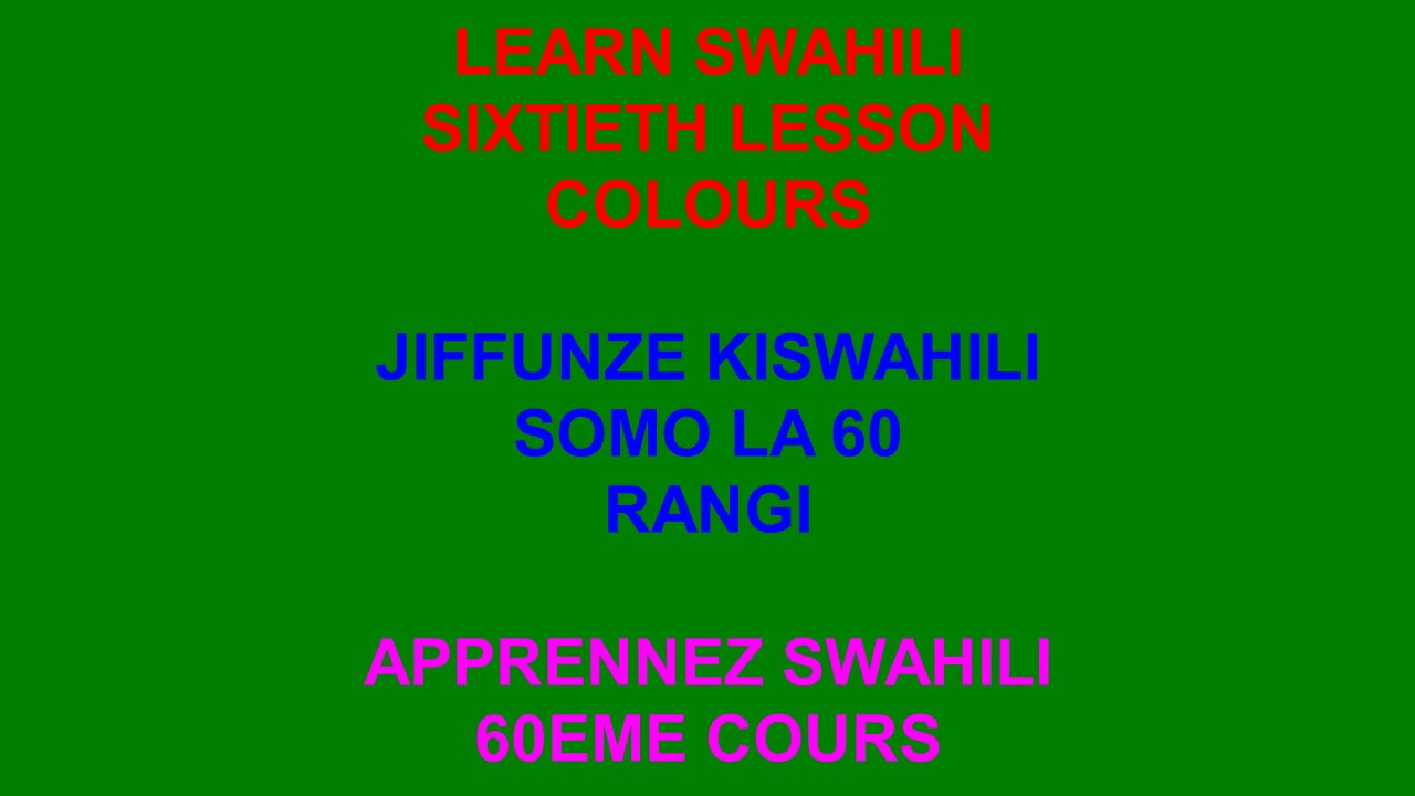 #Learn Swahili-colors - YouTube