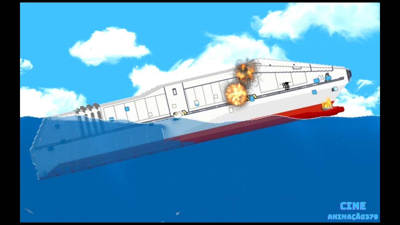 John Smith ship being sunk with laser beam in floating sandbox ...