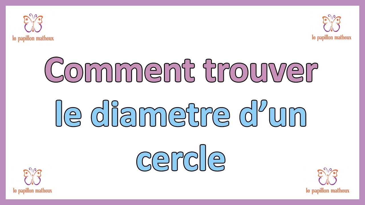 Comment trouver le diametre d un cercle avec sa circonference - YouTube