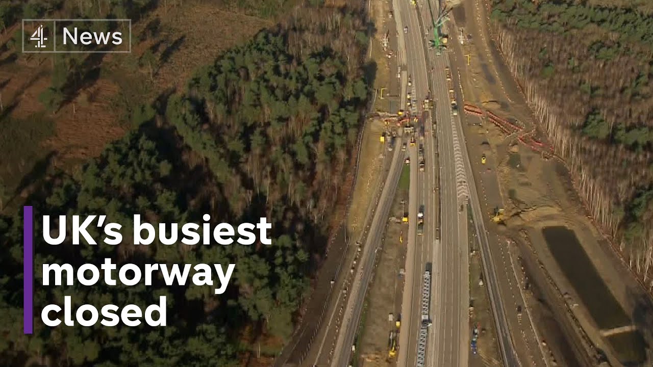 M25 falls silent: First-ever planned daytime closure - YouTube