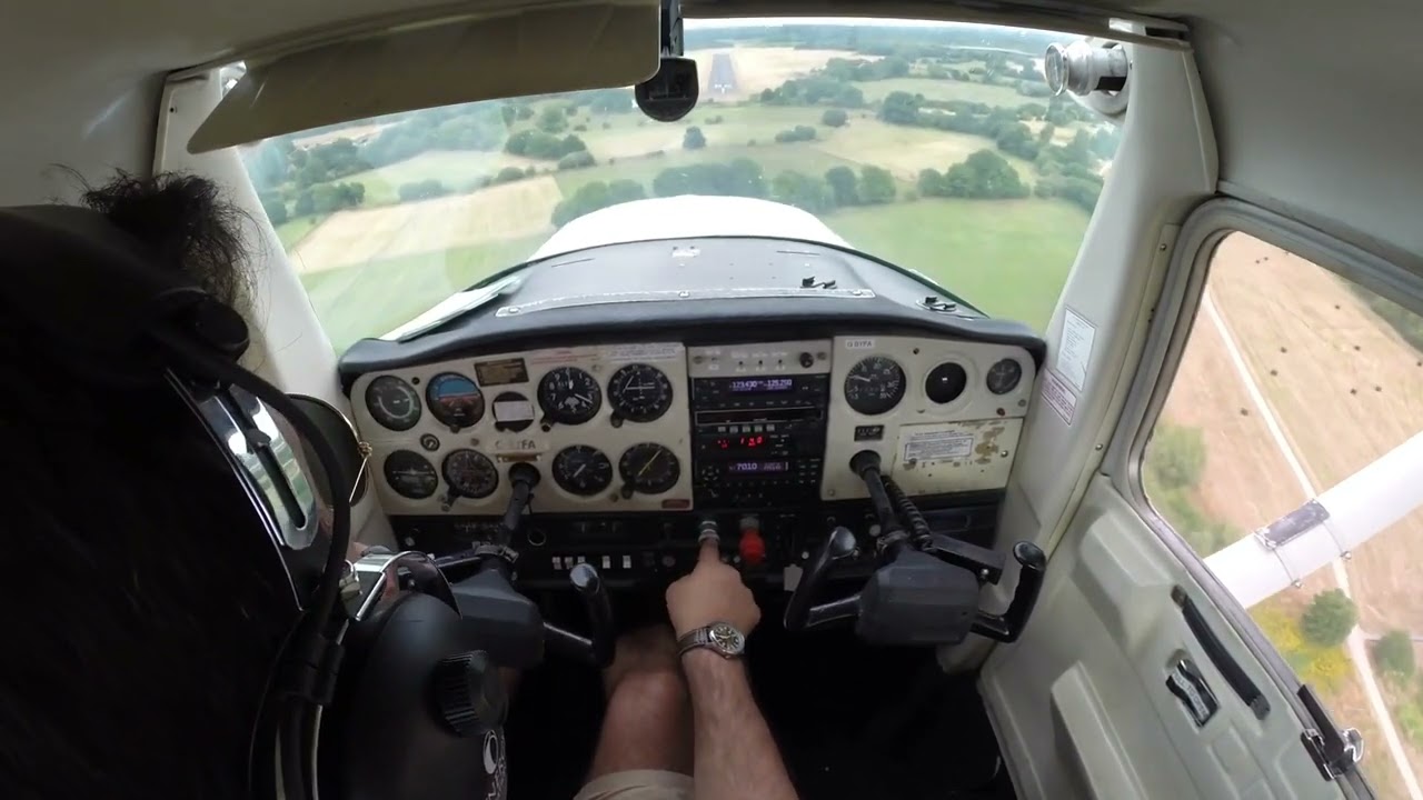 PPL Training Cessna 152 2nd Solo, Final landing, Runway 24 at Fairoaks ...