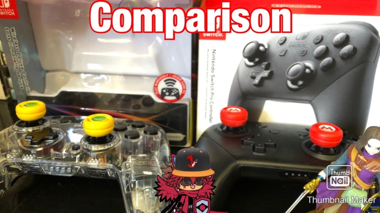 Official Nintendo Switch Pro Controller Vs. PDP afterglow wireless ...