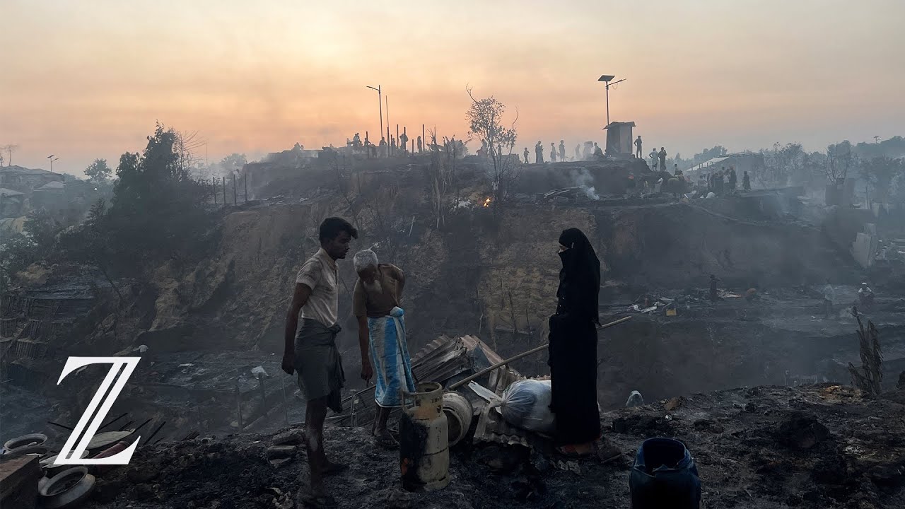 Bangladesch: Brand in Geflüchtetenlager zerstört Rohingya-Unterkünfte - YouTube