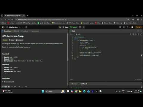 670. Maximum Swap || Leetcode Daily Problem || 17 Oct || #coding - YouTube