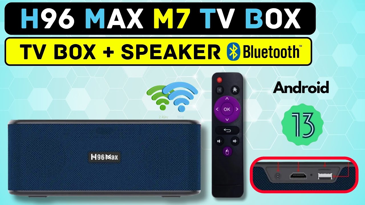 H96 MAX M7 TV BOX + SPEAKER BLUETOOTH 5 1 - TV BOX 2 EM 1 - Review e Unboxing - YouTube