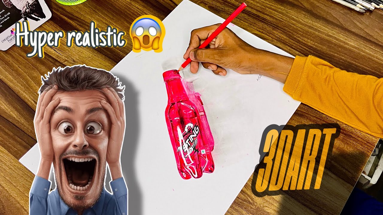 Hyper realistic drawing😱string bottle 🫡 - YouTube