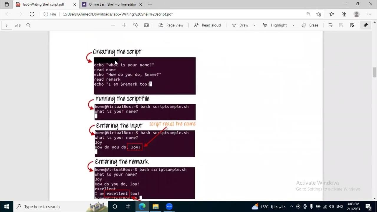 Lab5- Writing shell script - YouTube