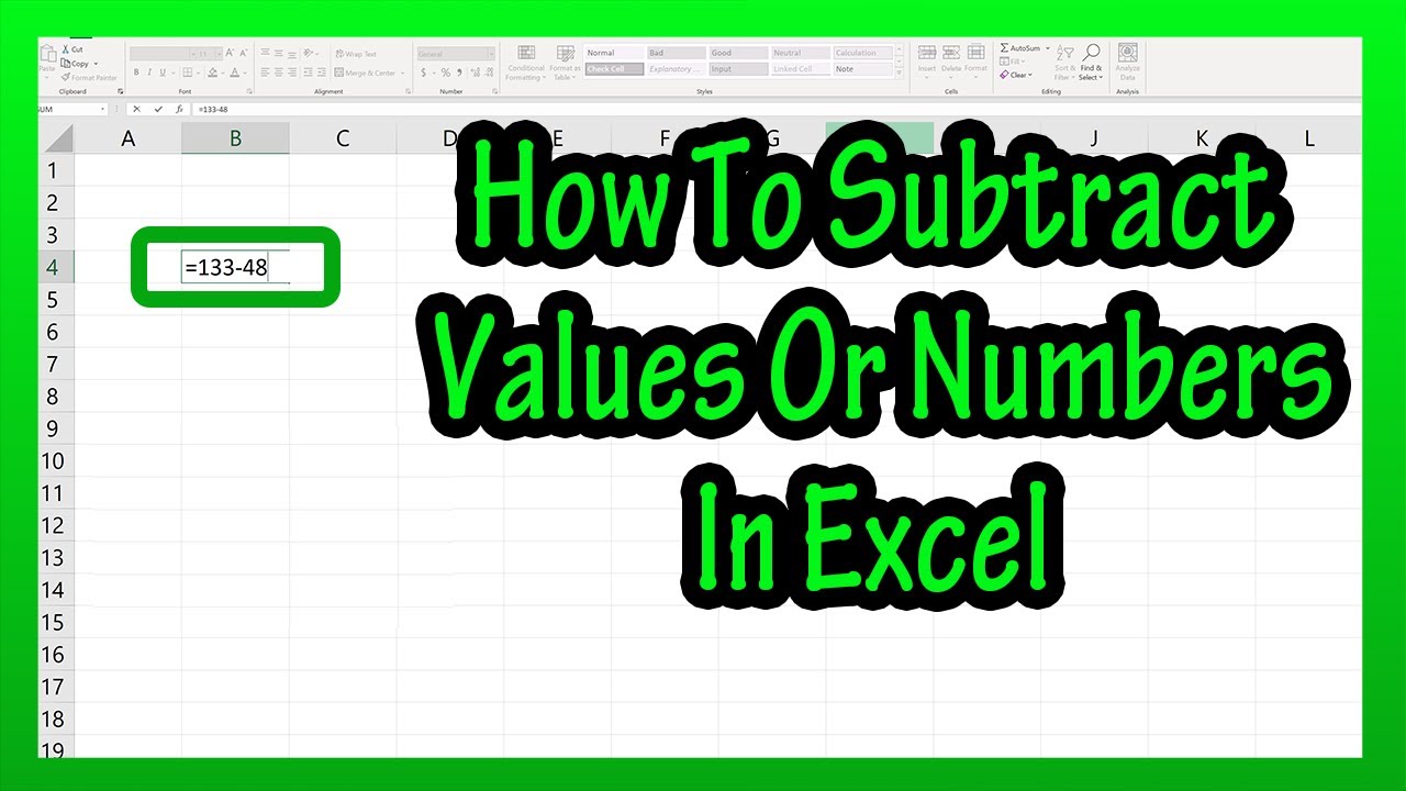 How To Subtract Actual Numbers Or Values In Excel Explained How To Do how-to-subtract-actual-numbers-or-values-in-excel-explained-how-to-do