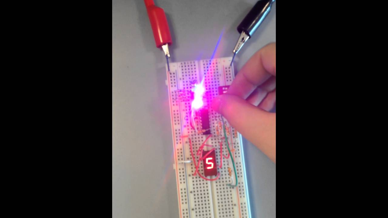 4 DIP switch controlled 7447A BCD/decimal decoder to 7 segment display ...