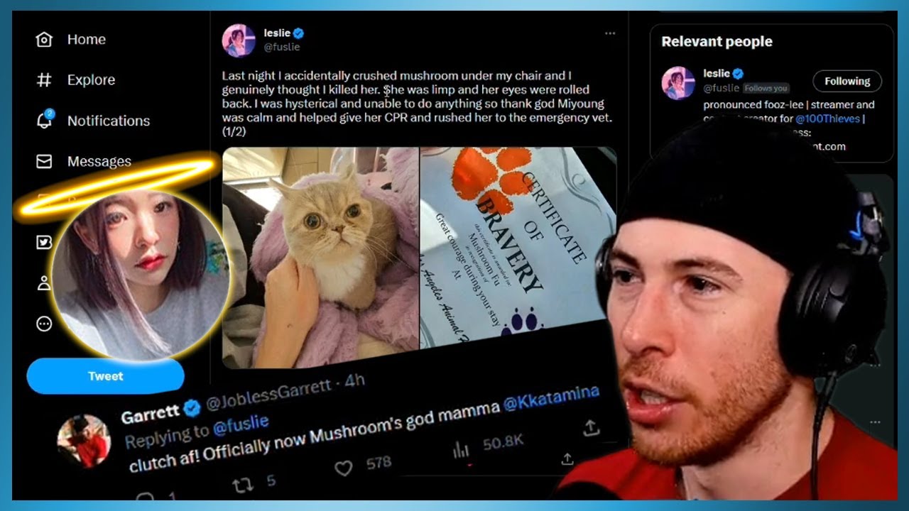 Fuslie Almost Crushed her CAT! (JoblessGarrett Reacts) - YouTube