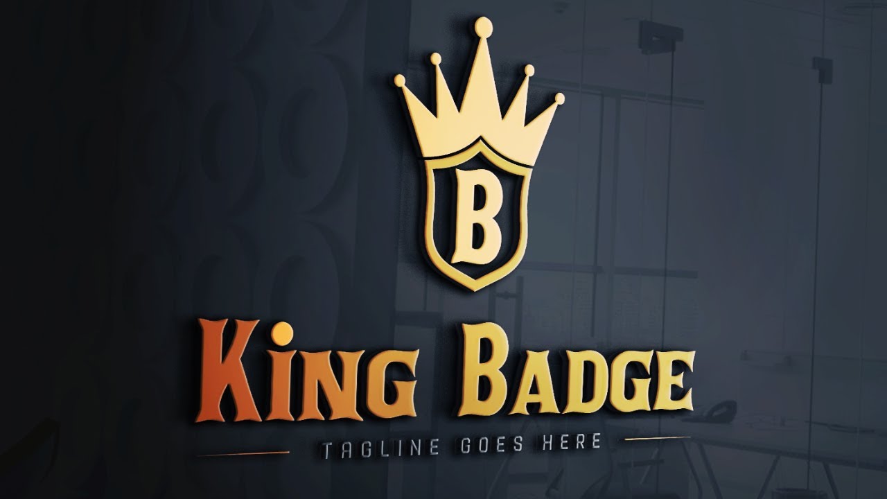 King Badge Logo Design - Adobe Illustrator Tutorial | Badge Logo - YouTube