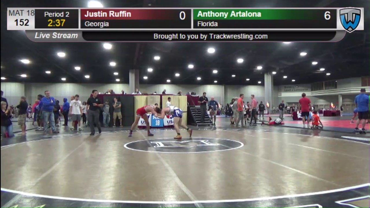 1370 Junior Men 152 Justin Ruffin Georgia vs Anthony Artalona Florida ...