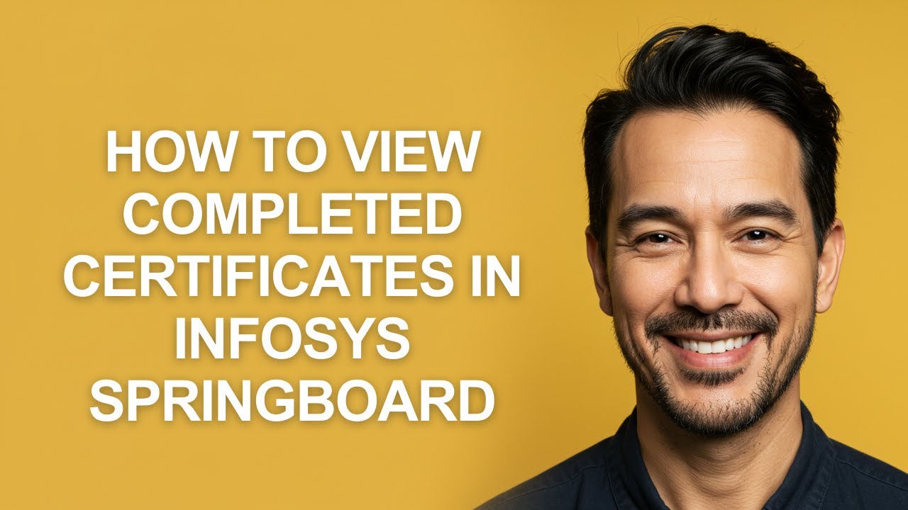 How to View Completed Certificates In Infosys Springboard - KevinHowTo ...