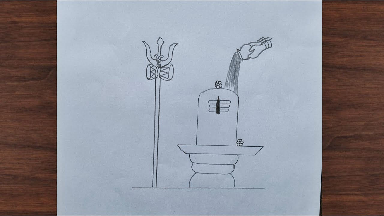 How to draw shivling | Easy shivling drawing step by step | Easy pencil ...