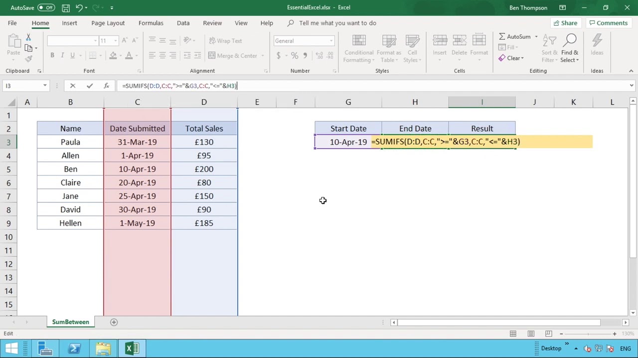 ONLY Sum Values Within Date Range In Excel YouTube only-sum-values-within-date-range-in-excel-youtube
