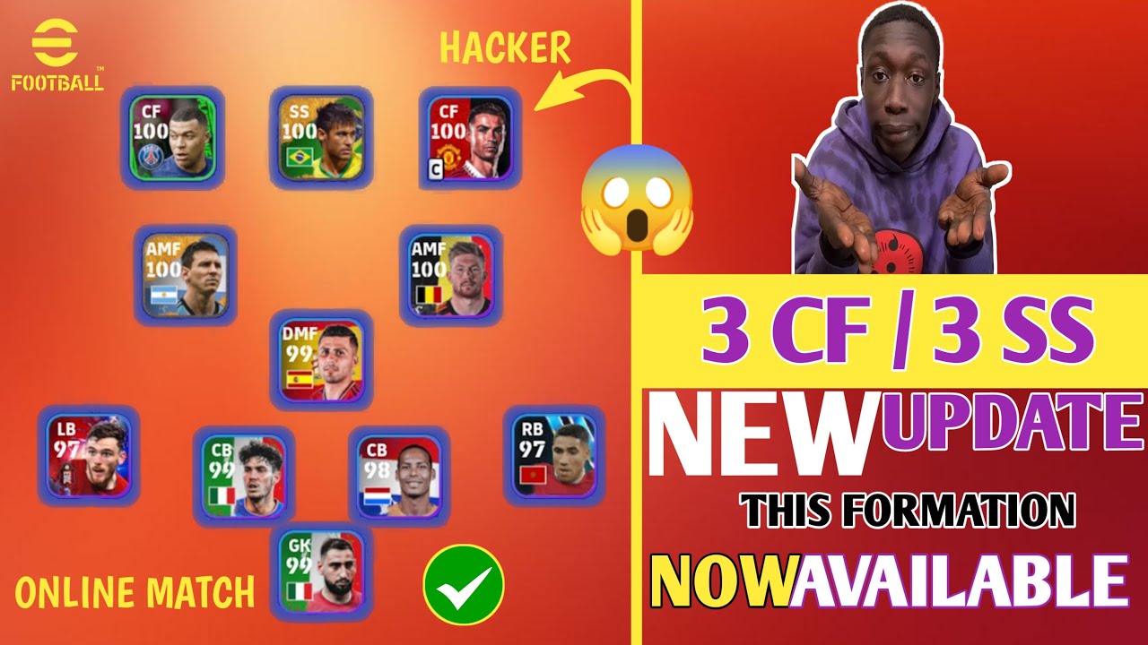 How To Get 3 CF Formation in eFootball Mobile || 3 ss Formation in ...