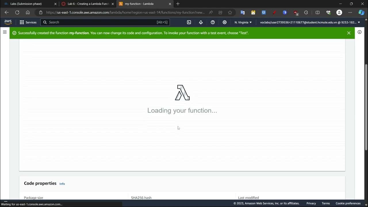 AWS Academy Introduction to Cloud: Semester 2 [55252] - Lab 6 - Creating a Lambda Function - YouTube