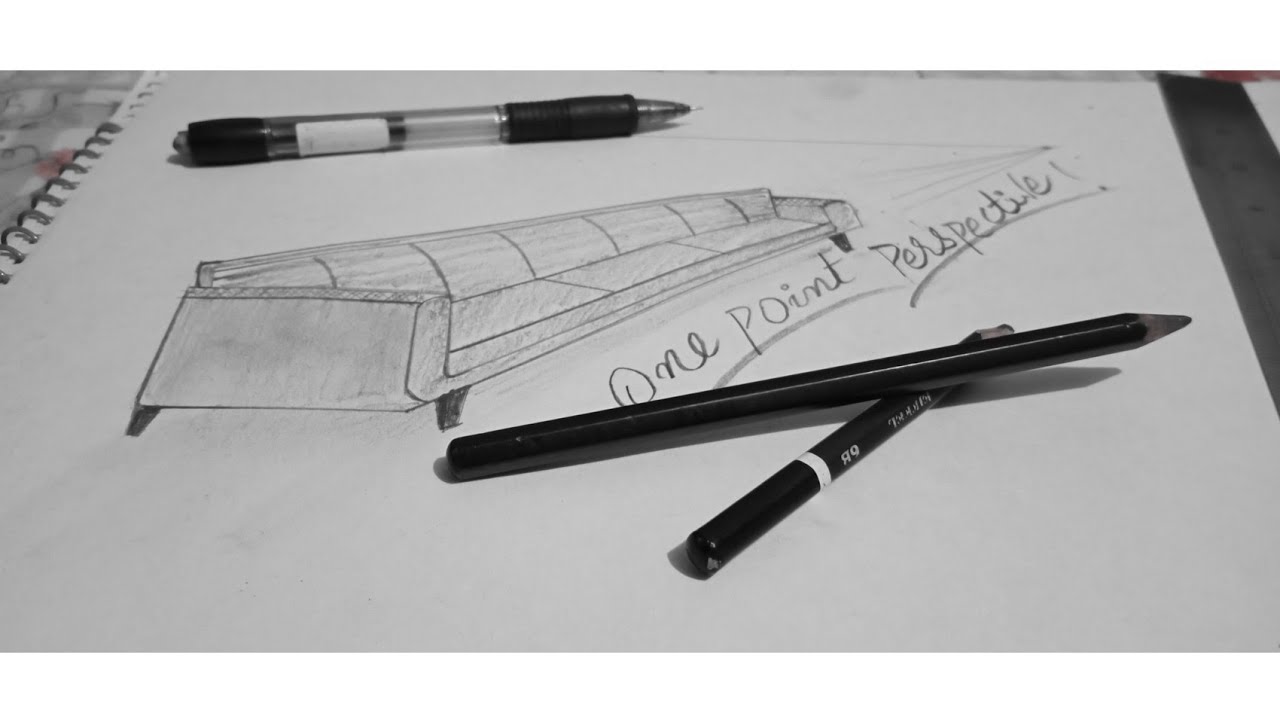 One point perspective sofa perspective drawing #perspective # ...
