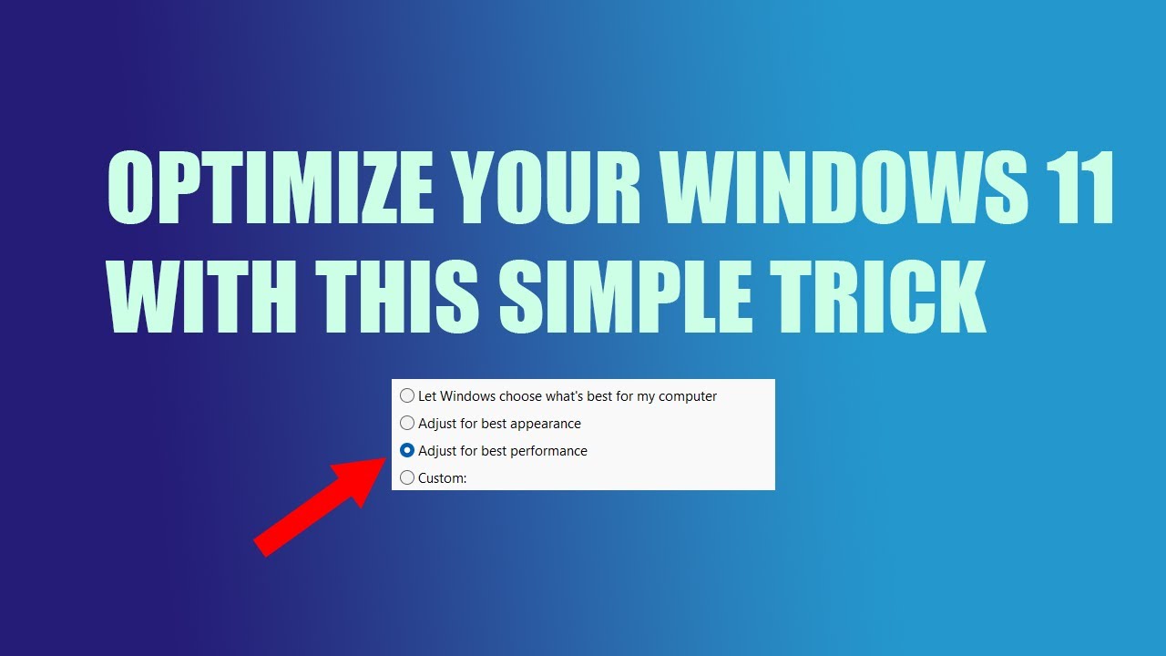 OPTIMIZE YOUR WINDOWS 11 WITH THIS SIMPLE TRICK - YouTube