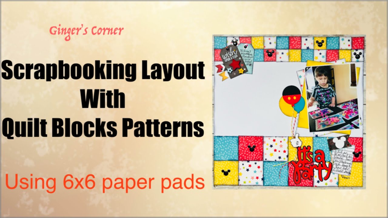 SCRAPBOOKING LAYOUT with QUILT BLOCK PATTERNS | 2X2 DESIGN - YouTube