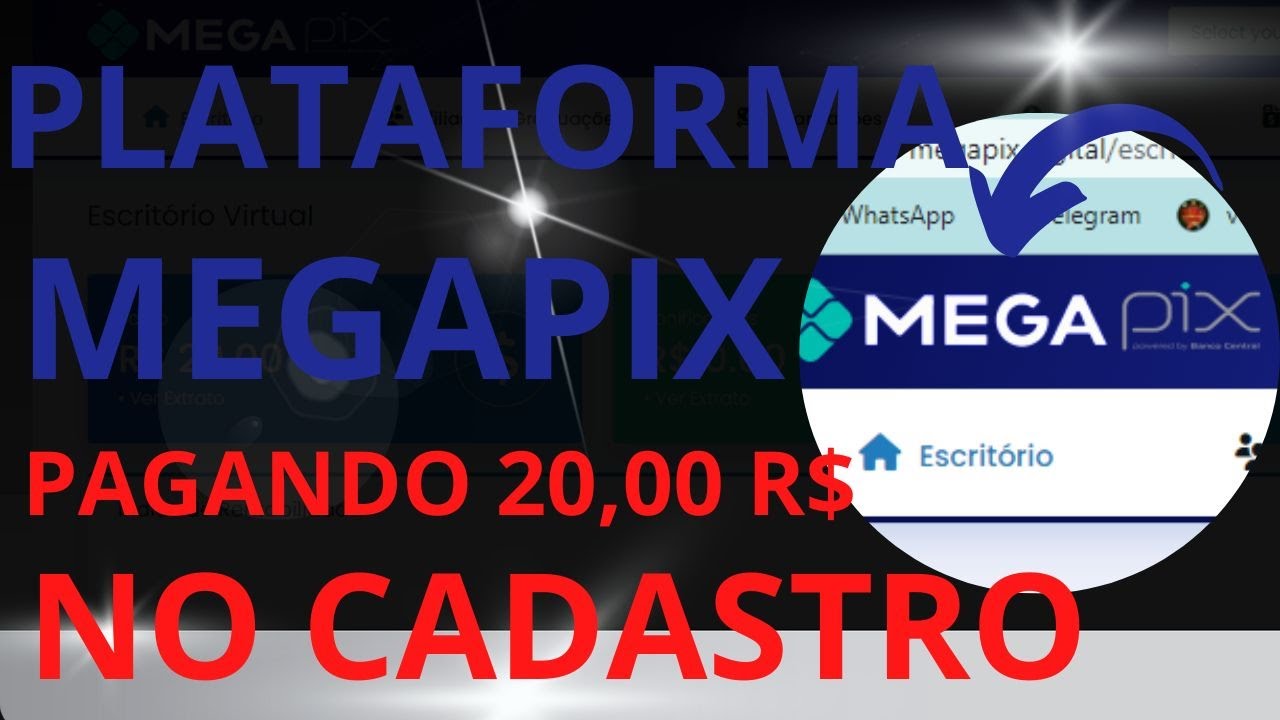 PLATAFORMA MEGAPIX PAGANDO 20 REAIS NO CADASTRO EM PRÉ LANÇAMENTO ...